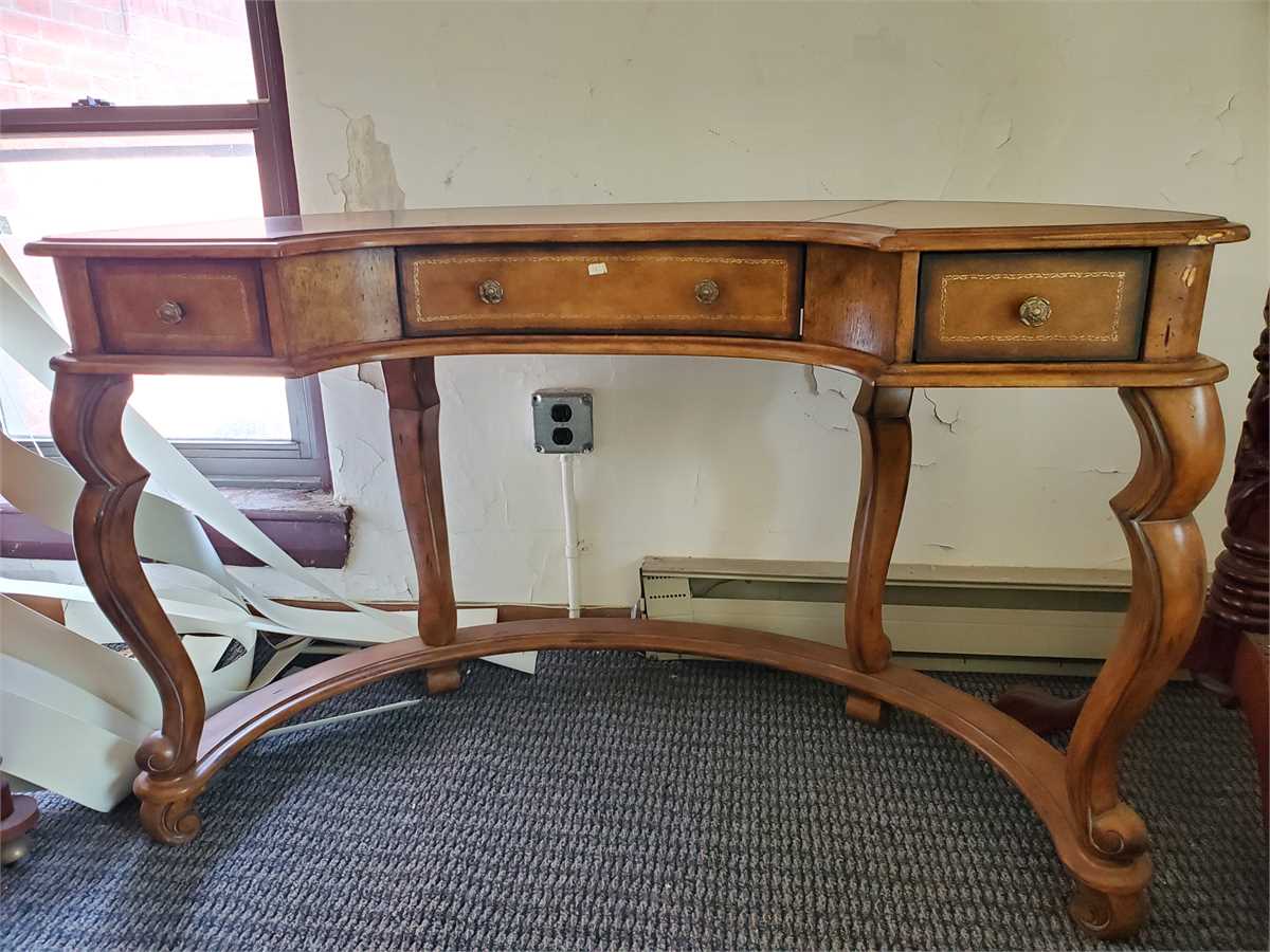 Detailed, Wooden, Semi-Circle Desk Online Government Auctions of ...