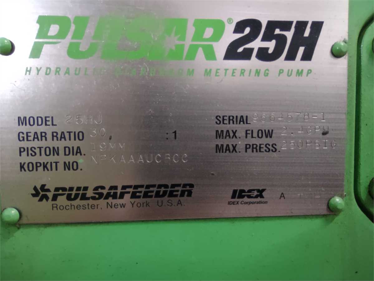 Pulsafeeder Pulsar 25H Hydraulic Diaphragm Metering Pump Online ...