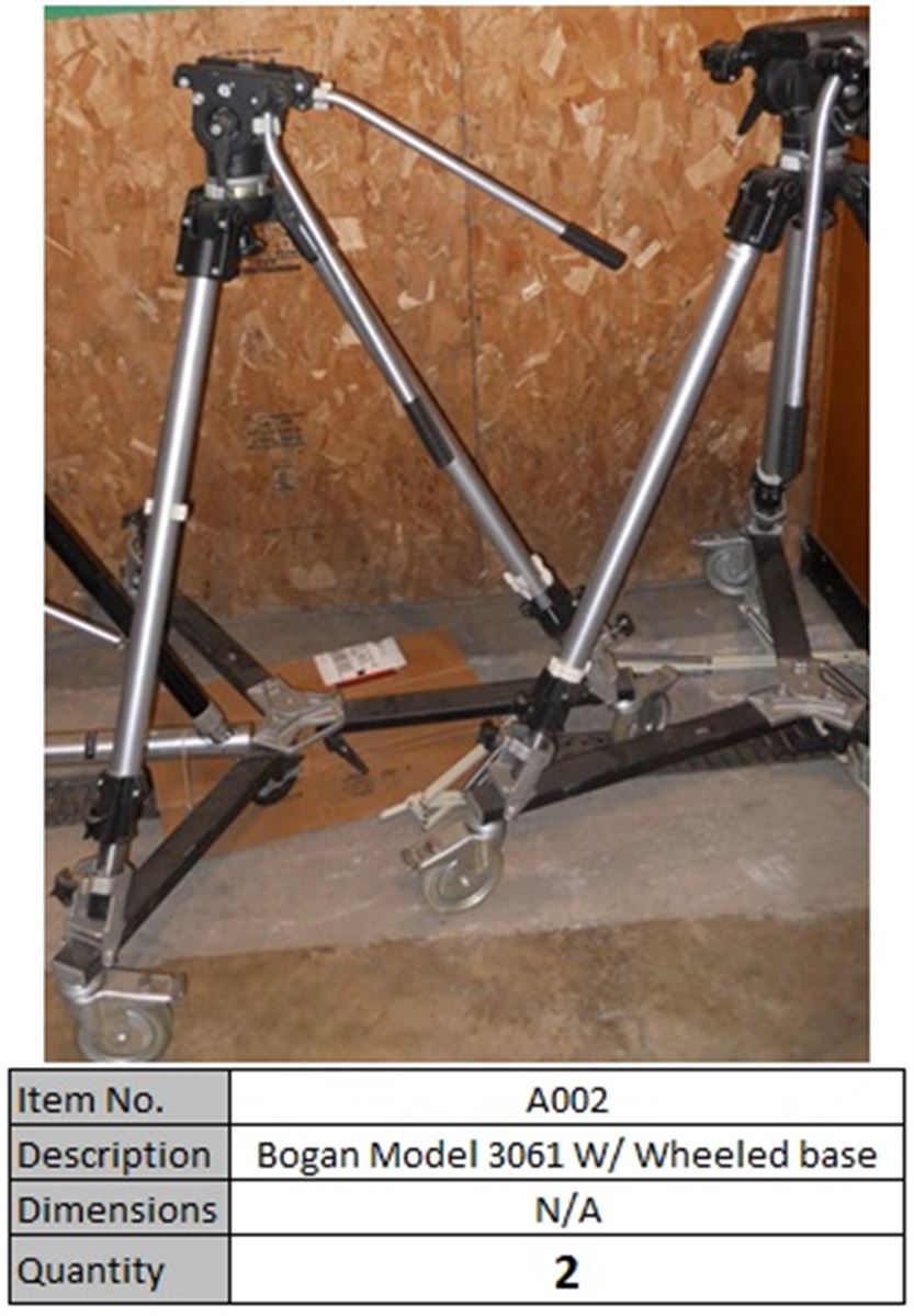 Bogen Model 3061 Tripod w/ 3067 Model Dolly (Lot of 2) Online ...