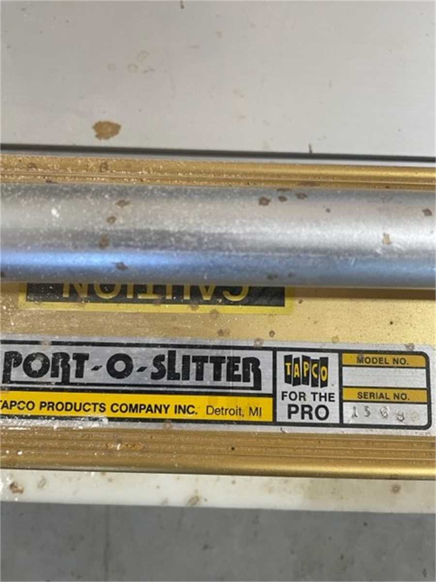 Tapco Port O Slitter Online Government Auctions of Government Surplus ...