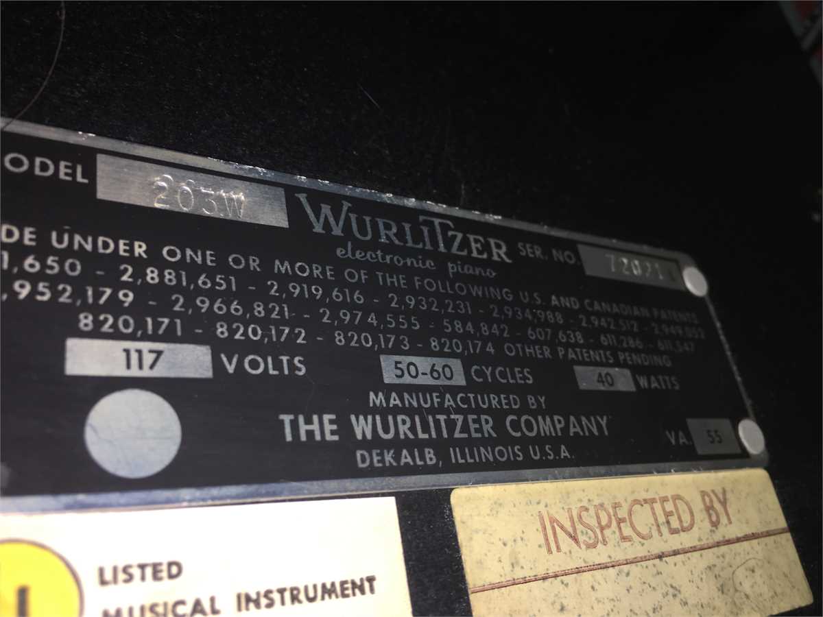 Wurlitzer Musical Organ M # 72021 Online Government Auctions of ...