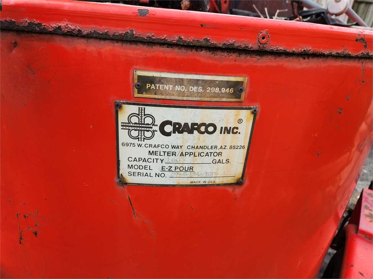 1989 Crafco ez pour 100 melter Online Government Auctions of Government Surplus | Municibid